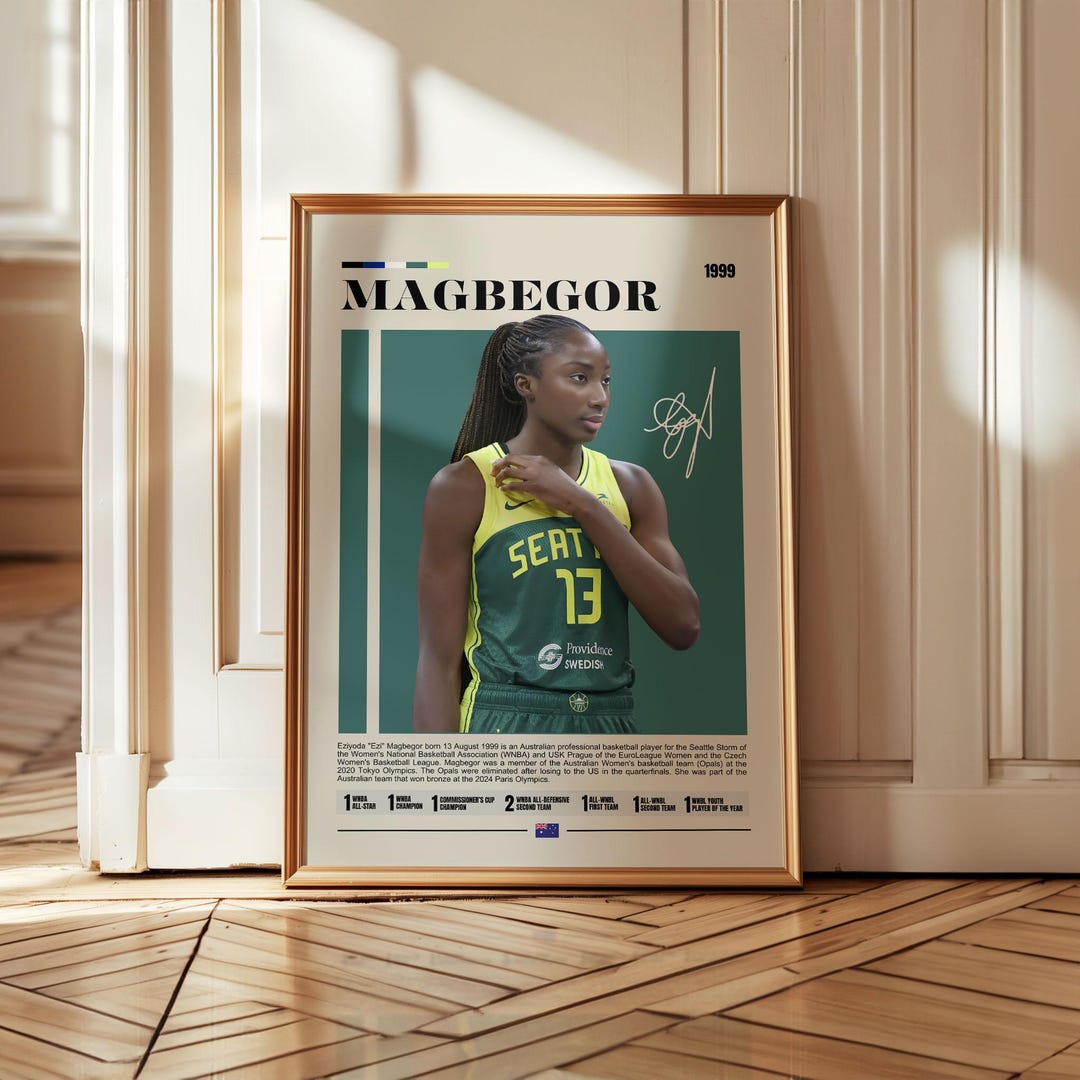 Ezi Magbegor Poster, Seattle Storm, WNBA Poster, Sports Poster, Mid ...