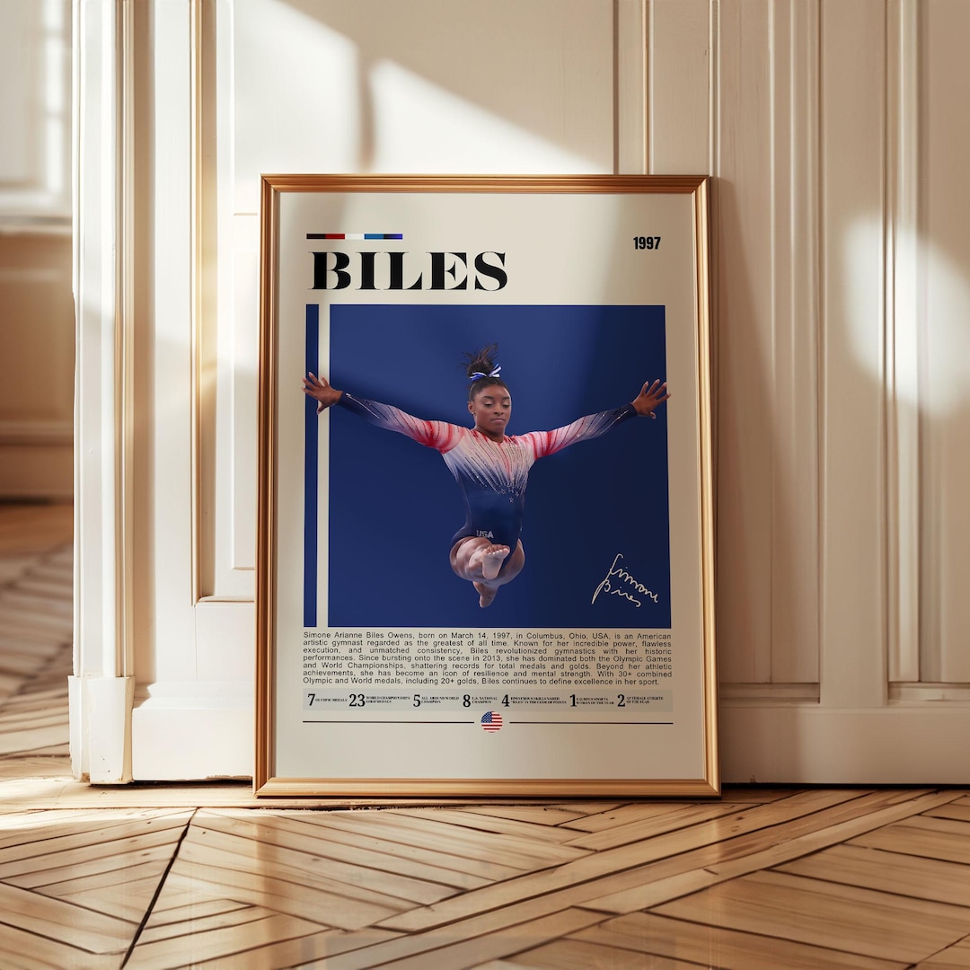 Simone Biles Poster – Olympic Gymnast Art Print (digital Download) - Etsy