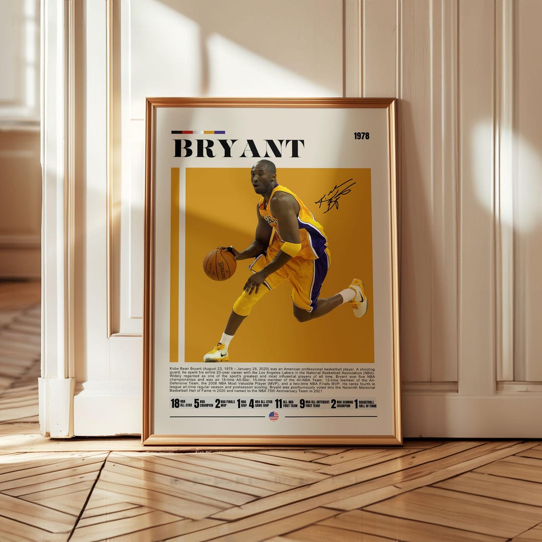 Kobe Bryant Poster, LA Lakers Poster, NBA Poster, Sports Poster, Mid ...