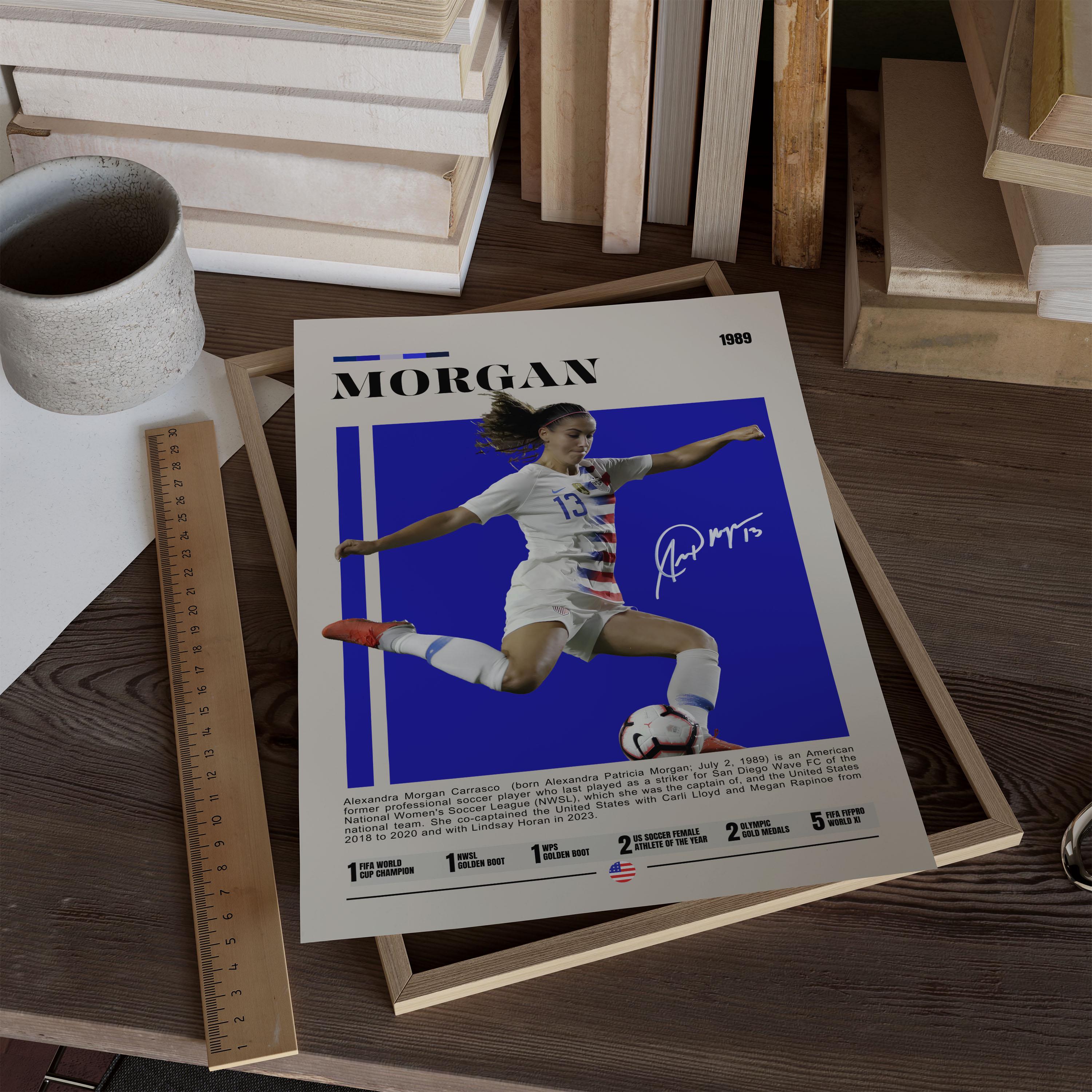 Alex Morgan Poster, USA Women Footballer, Soccer Gifts, Sports Poster ...