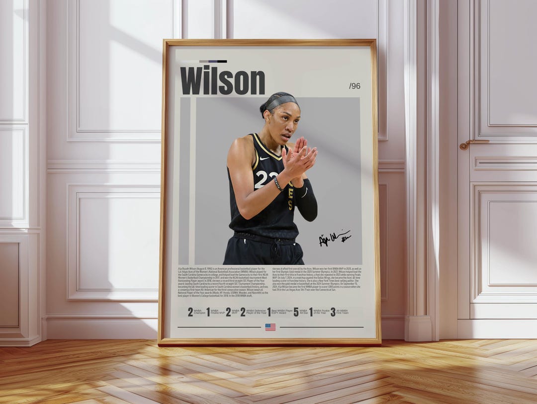 A'ja Wilson Poster, American Basketball Player, WNBA Poster, Sports ...