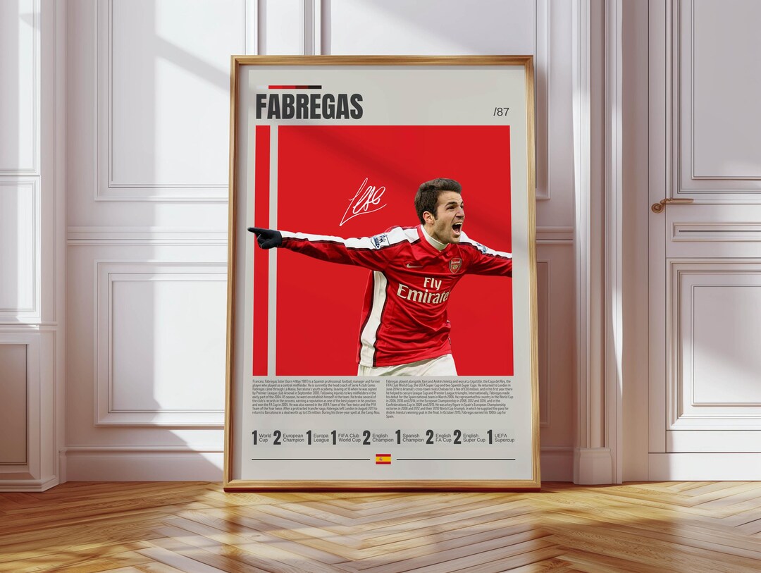Cesc Fabregas Poster, Arsenal F.C. Poster, Soccer Gifts, Sports Poster ...