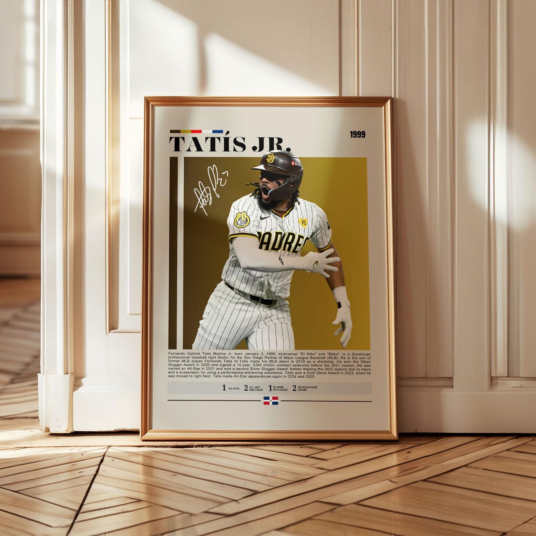 Fernando Tatis Jr. Poster Wall Art, San Diego Padres MLB Baseball Print ...
