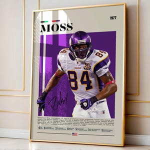 Randy Moss Poster, NFL Poster, Sports Poster, Modern Sports Art, NFL ...
