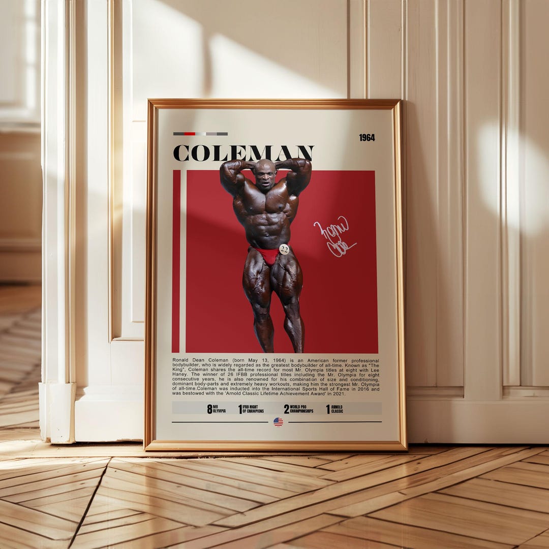Ronnie Coleman Poster, Bodybuilding Poster, Gym Wall Art, Sports Poster ...
