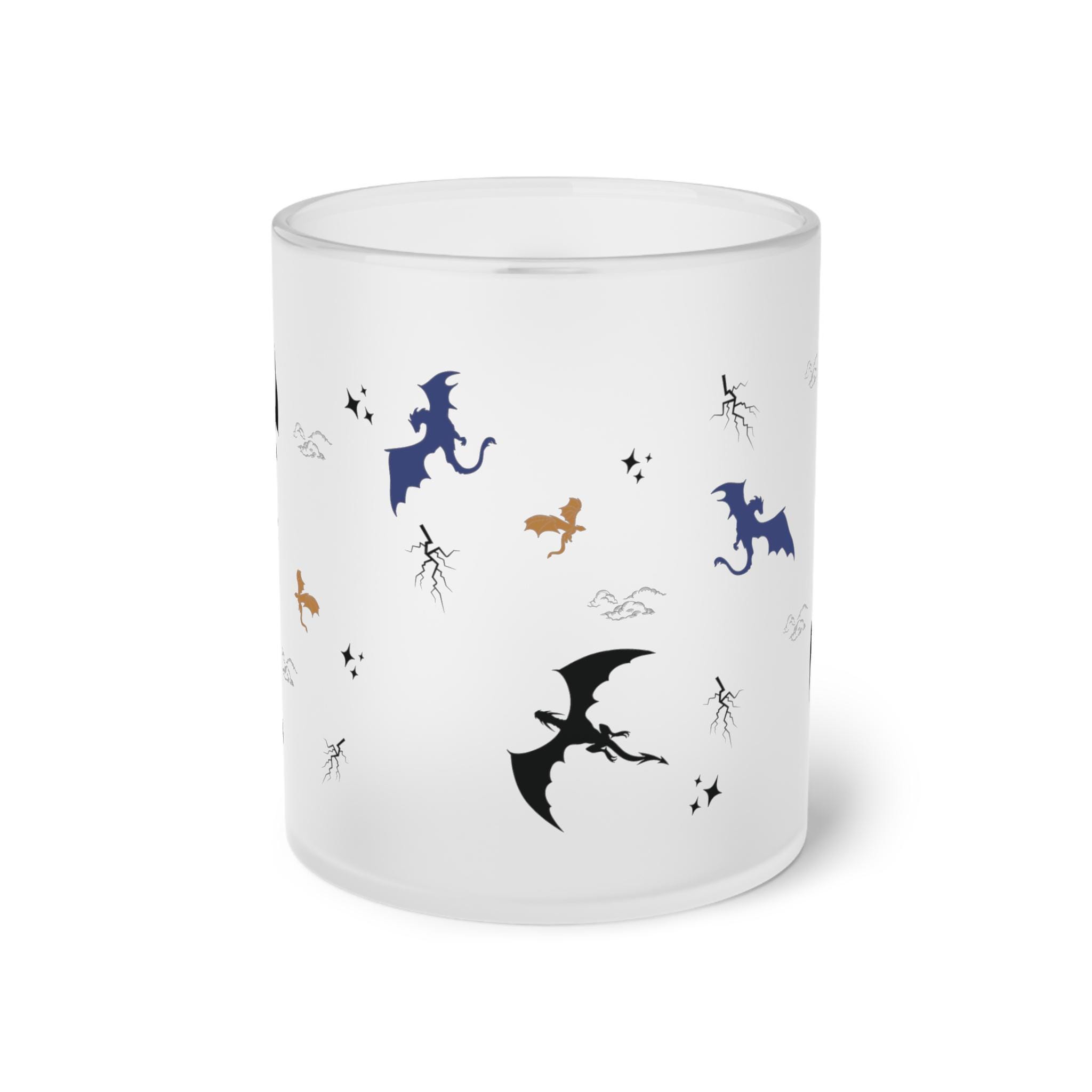 Fourth Wing Frosted Glass Mug | Dragon Design Bookish Gift | Iron Flame ...