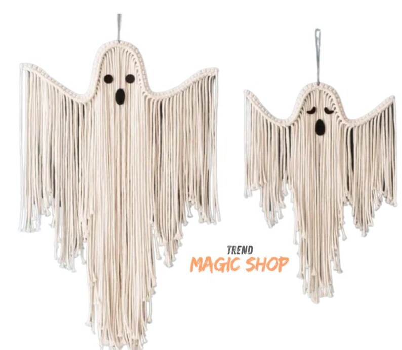 Handmade Macrame Halloween Ghost, Boho Wall Hanging, Halloween Macrame ...