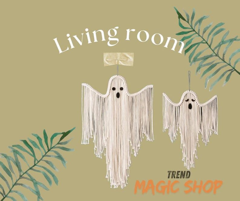 Handmade Macrame Halloween Ghost, Boho Wall Hanging, Halloween Macrame ...