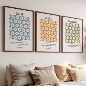 3 Piece Sabr Shukr Tawakkul With Quran Verses Islamic Wall Art, Digital ...