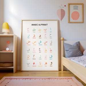 Arabic Alphabet Poster, Islamic Nursery Art, Printable Digital Download ...