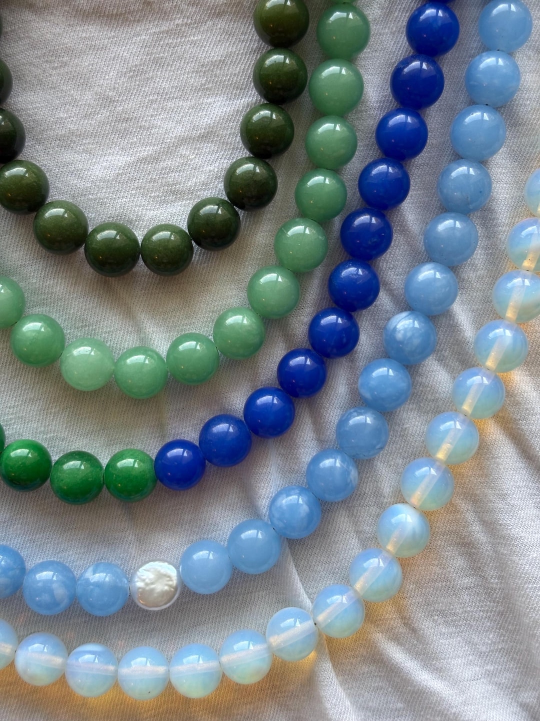 Colorful Round Beaded Necklace With Tarnish Resistant Gold or Silver ...