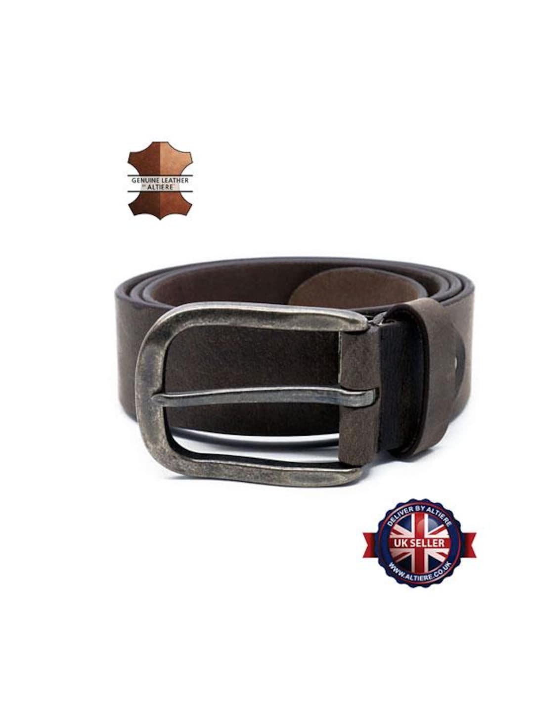 Leather Belts for Men ALTIERE Rough Black Walnut - Etsy