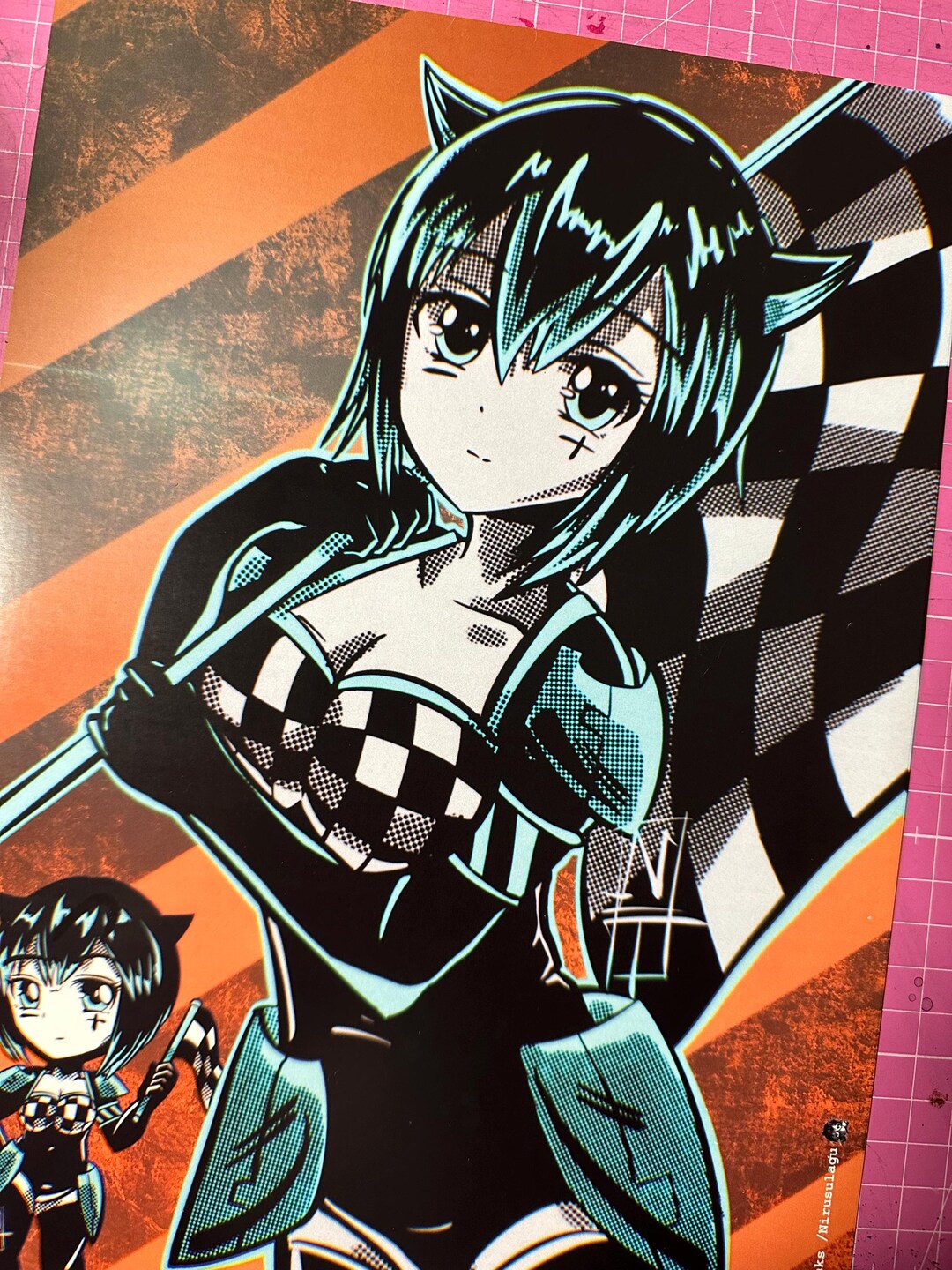 Racing Girl With Chibi Print - Etsy