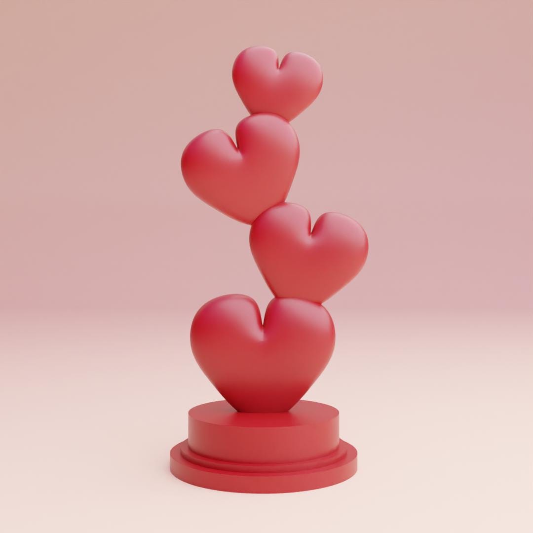 3d Printer File Heart Tower Decoration Idea for Valentines Gift - Etsy