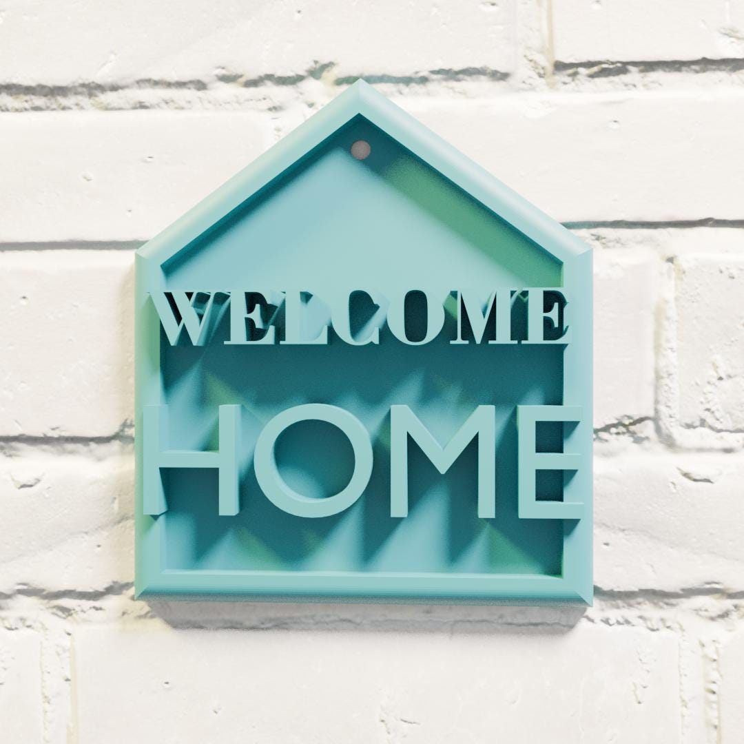 3d Printing Stl File Welcome Home Decor Idea House - Etsy