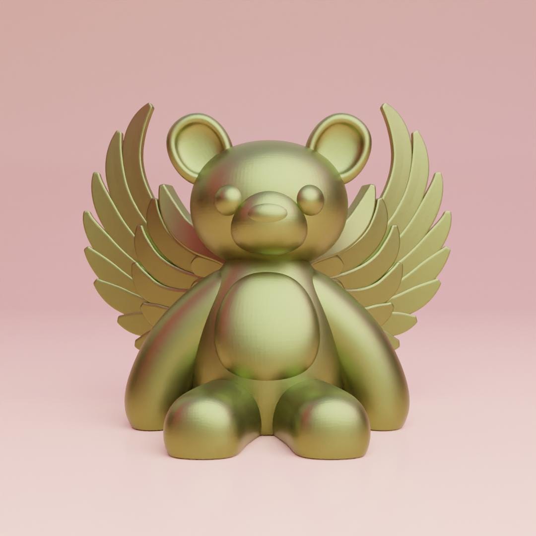 Angel Teddy Bear STL File: 3D Printable Winged Bear Decor (digital ...