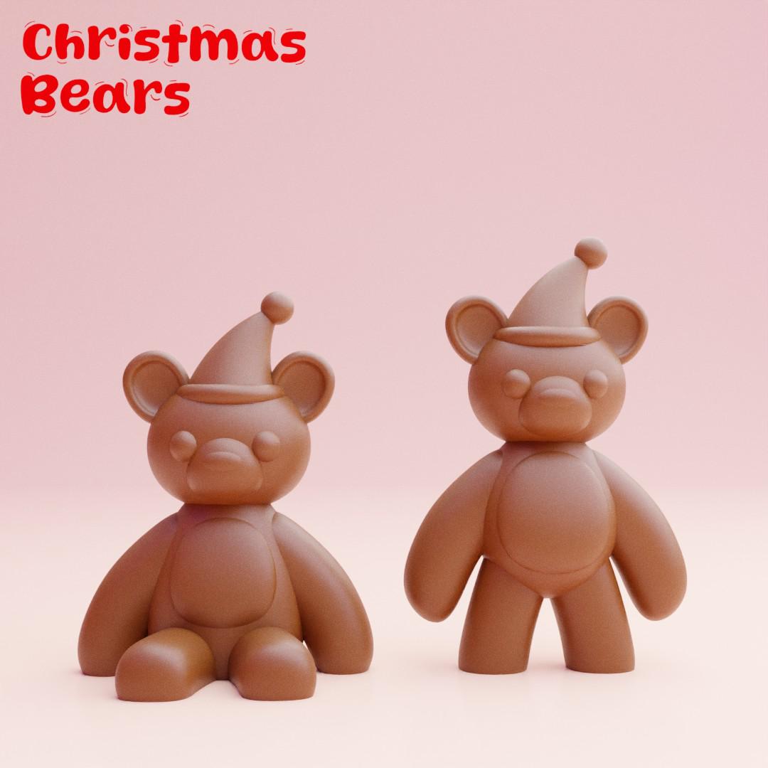 3d Printing Stl File Christmas Teddy Bears for 3d Printer - Etsy