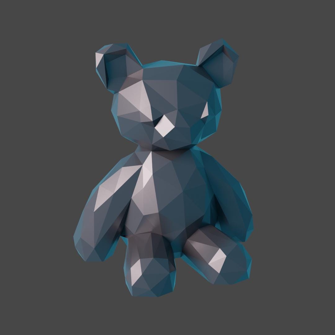 3d Printing Stl File Low Poly Teddy Bear Decoration for Home for 3d ...