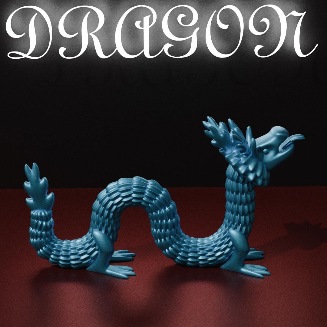 3d Printing File of a Chinese Dragon Stl for 3d Printer Users - Etsy