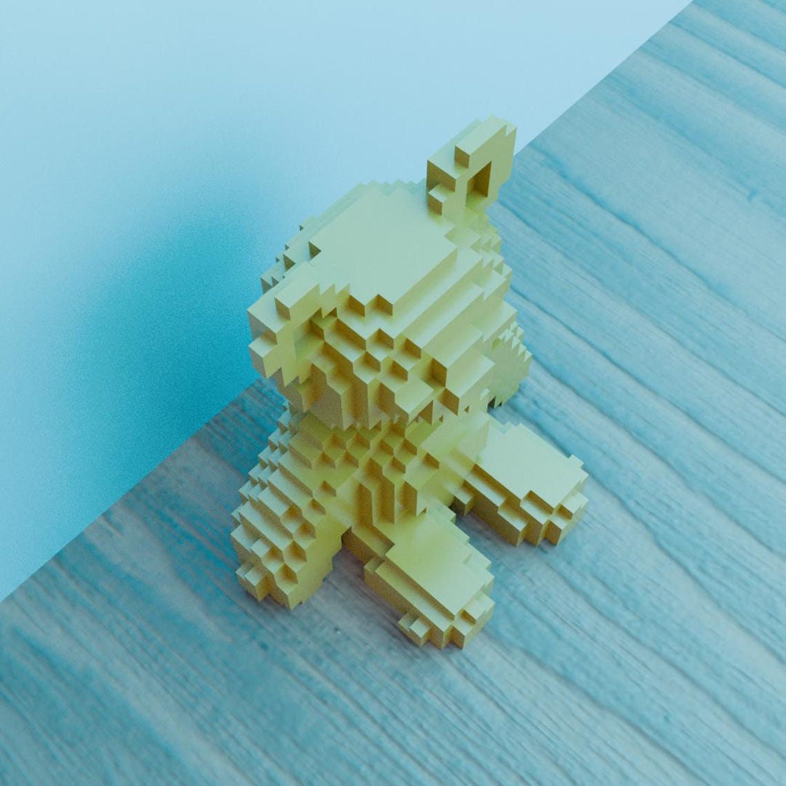 8-bit Teddy Bear STL File: Retro Pixel Art Decor (3D Printable) - Etsy