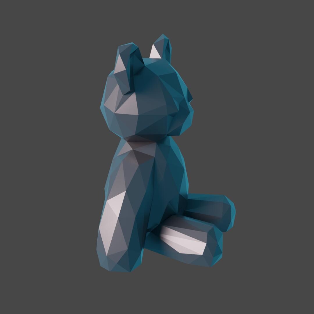 3d Printing Stl File Low Poly Teddy Bear Decoration for Home for 3d ...