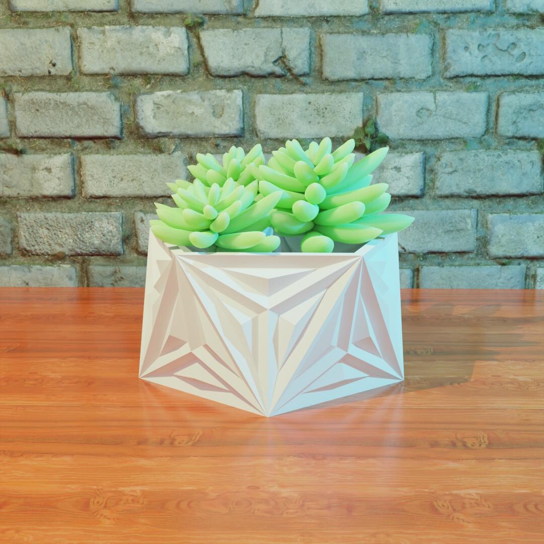 3d Printing Stl File Decorative Planter Pot Icosahedron for Home ...