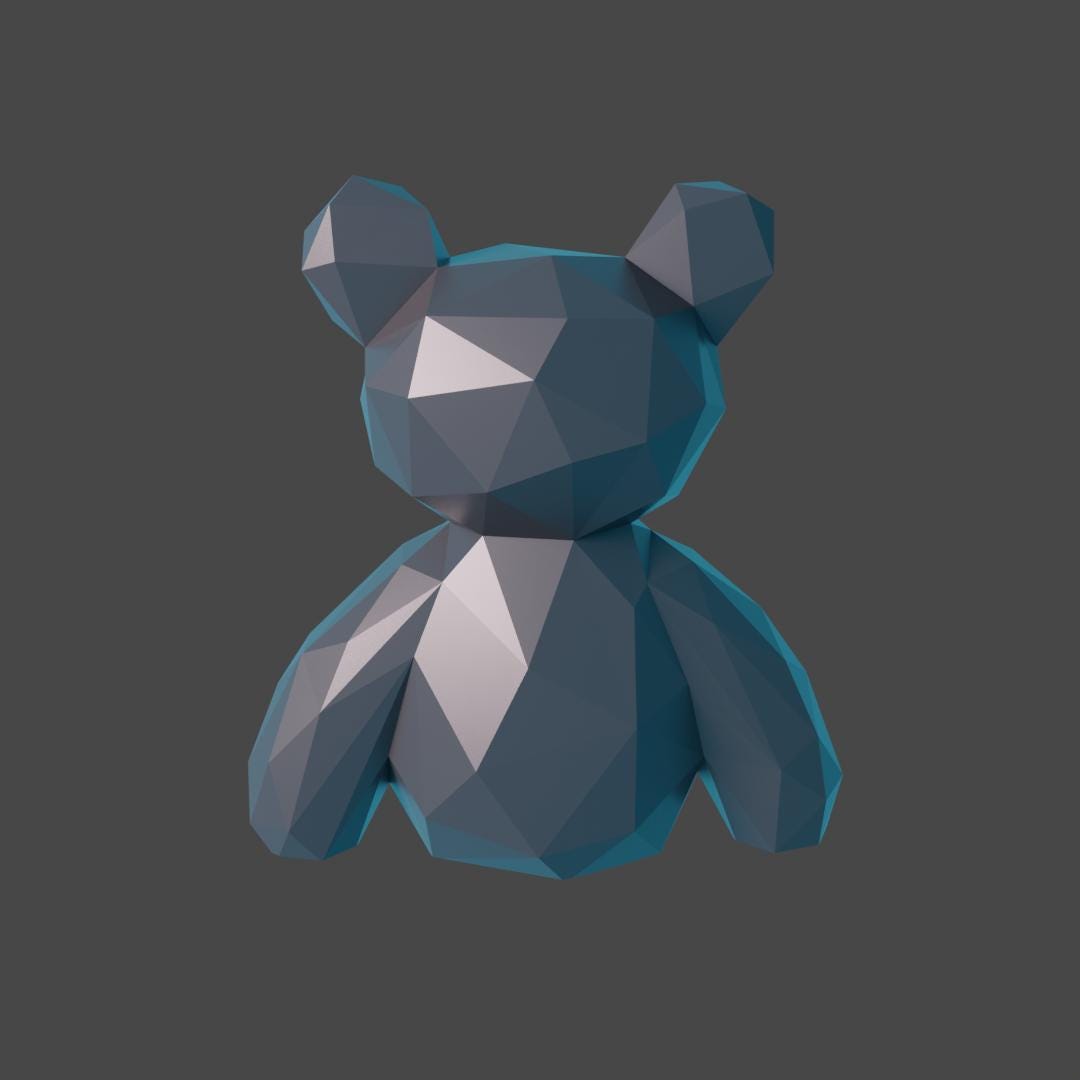 3d Printing Stl File Low Poly Teddy Bear Decoration for Home for 3d ...