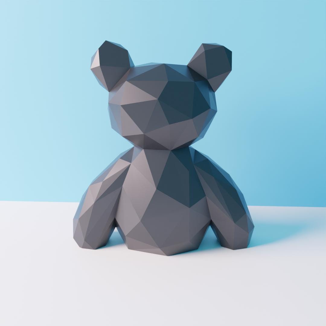 3d Printing Stl File Low Poly Teddy Bear Decoration for Home for 3d ...