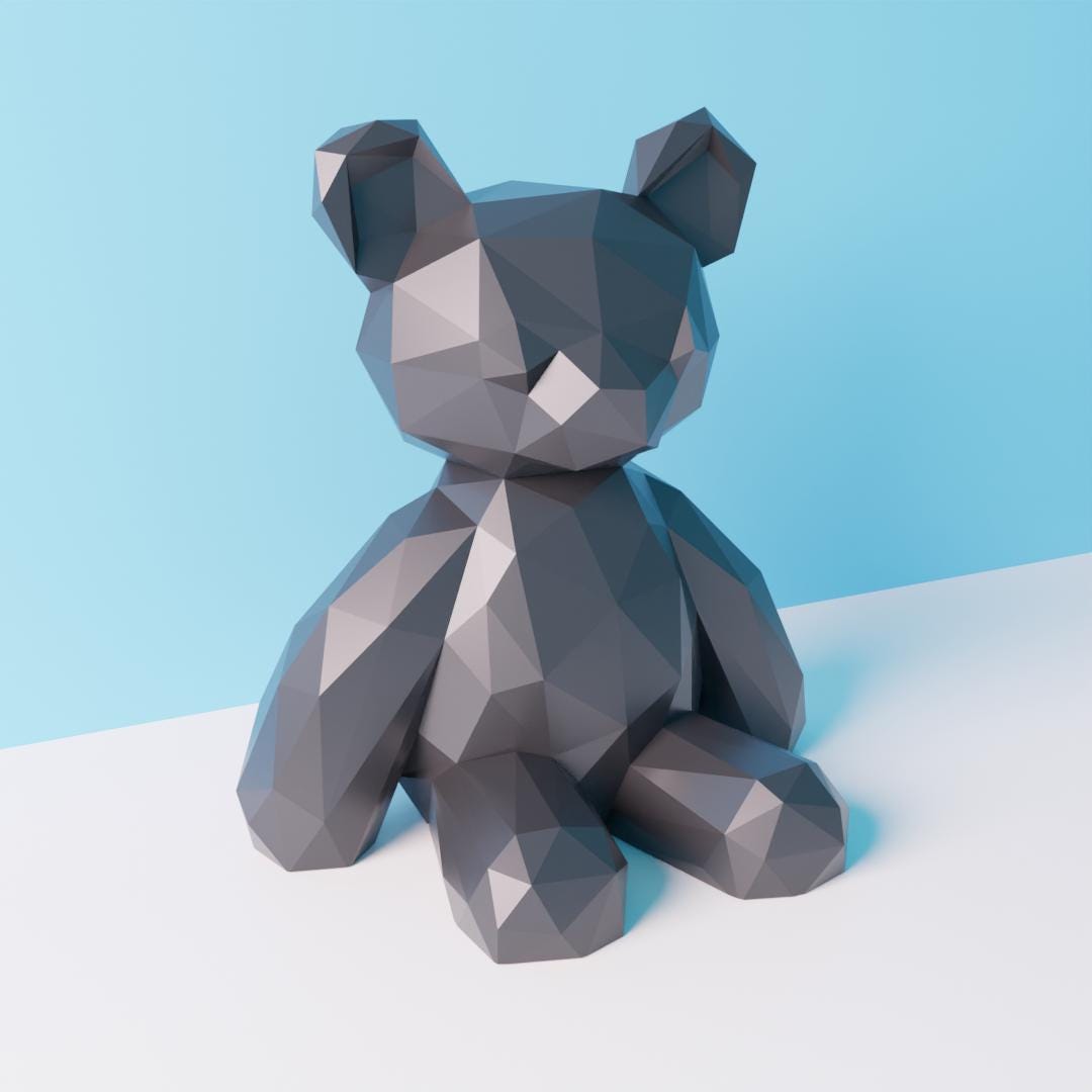 3d Printing Stl File Low Poly Teddy Bear Decoration for Home for 3d ...