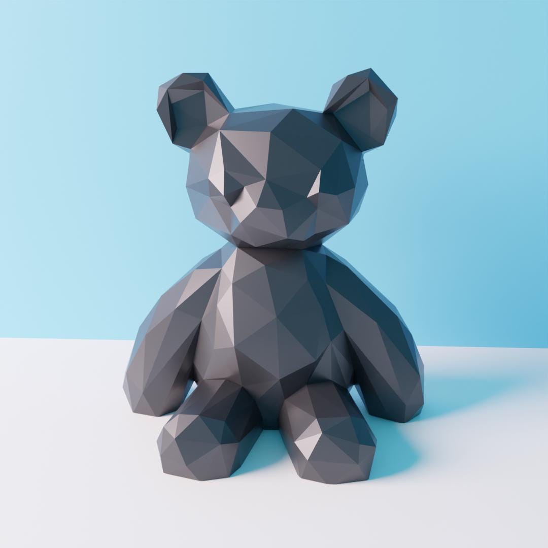 3d Printing Stl File Low Poly Teddy Bear Decoration for Home for 3d ...