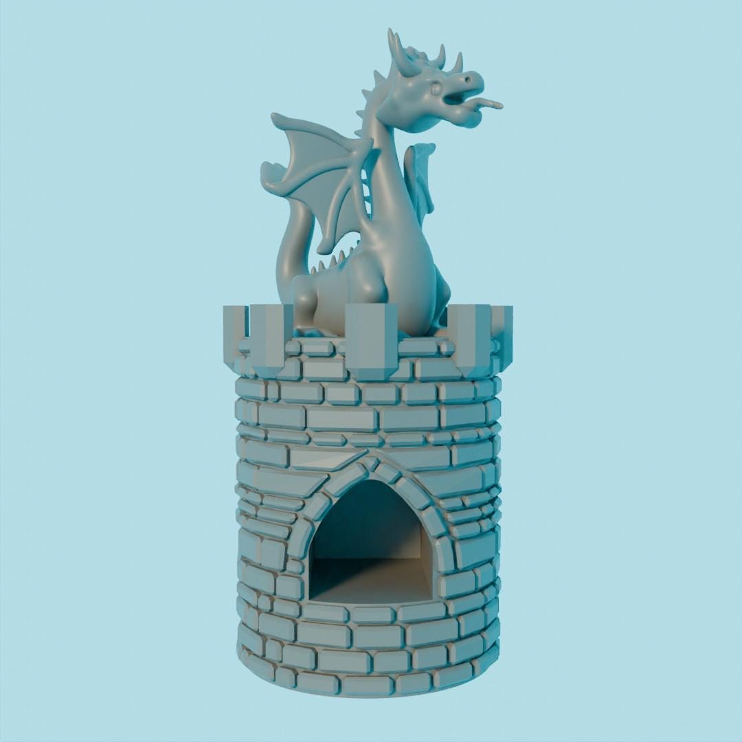 Dragon Tower STL File: 3D Printing Board Game Decoration (digital ...