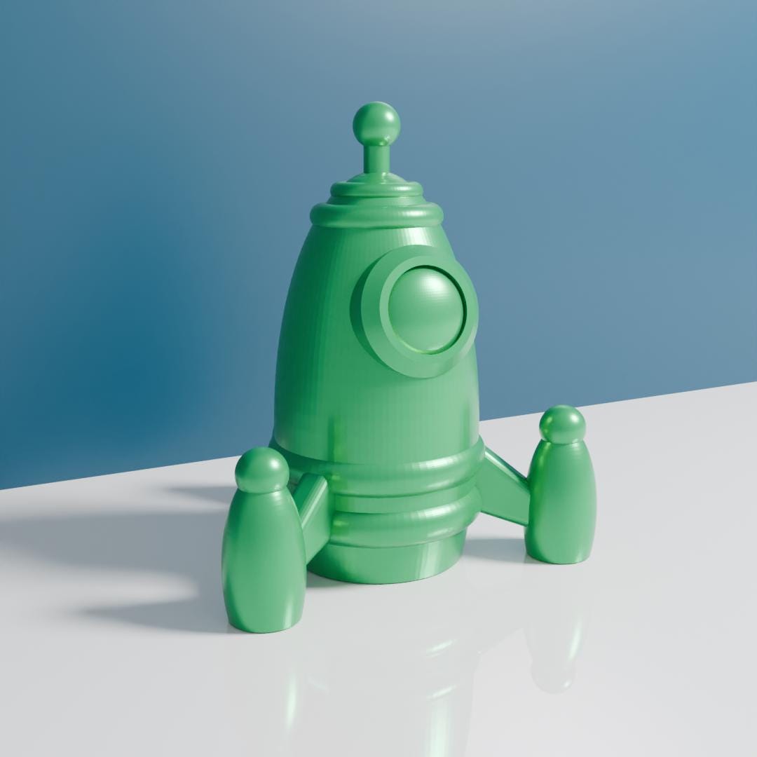 Rocket Spaceship STL File 3D Printable Model for Sci-fi Decor & Space ...