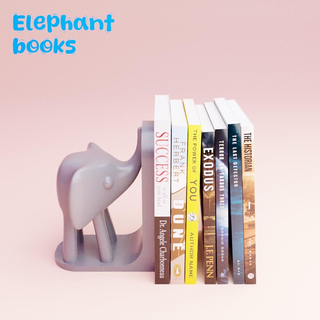Cute Elephant Bookend STL File, 3D Printing Home Decor - Etsy