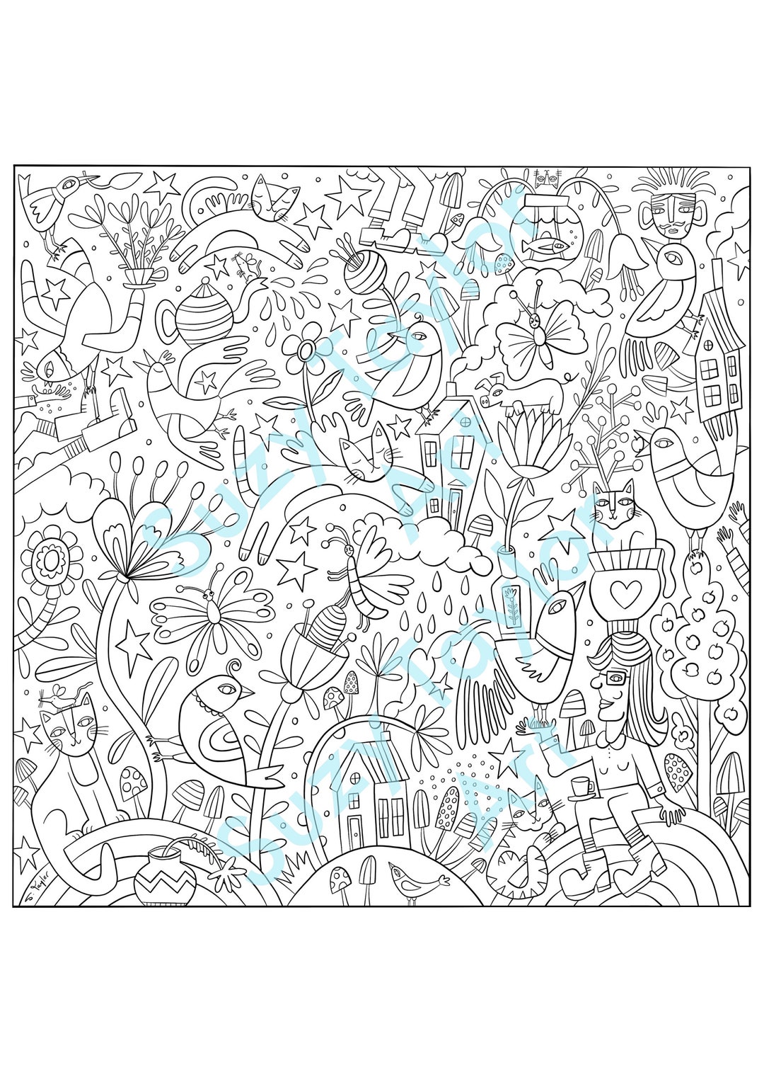 My World Colouring Page - Etsy
