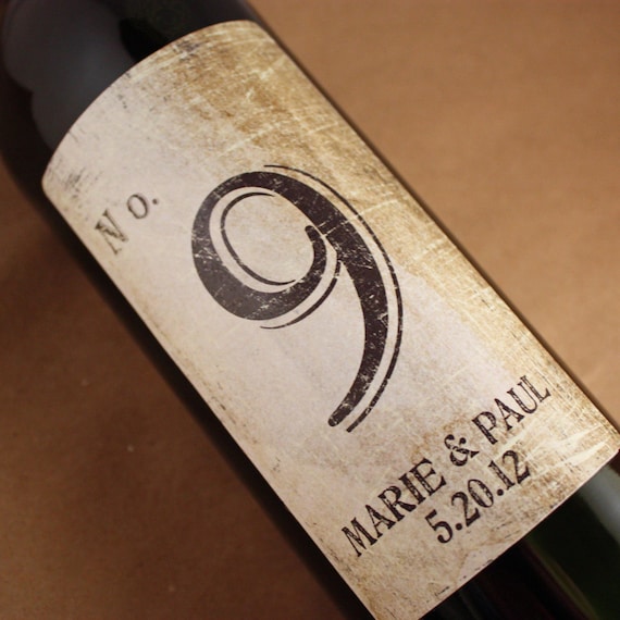 Table Number Wine Label.....vintage Brown | Etsy