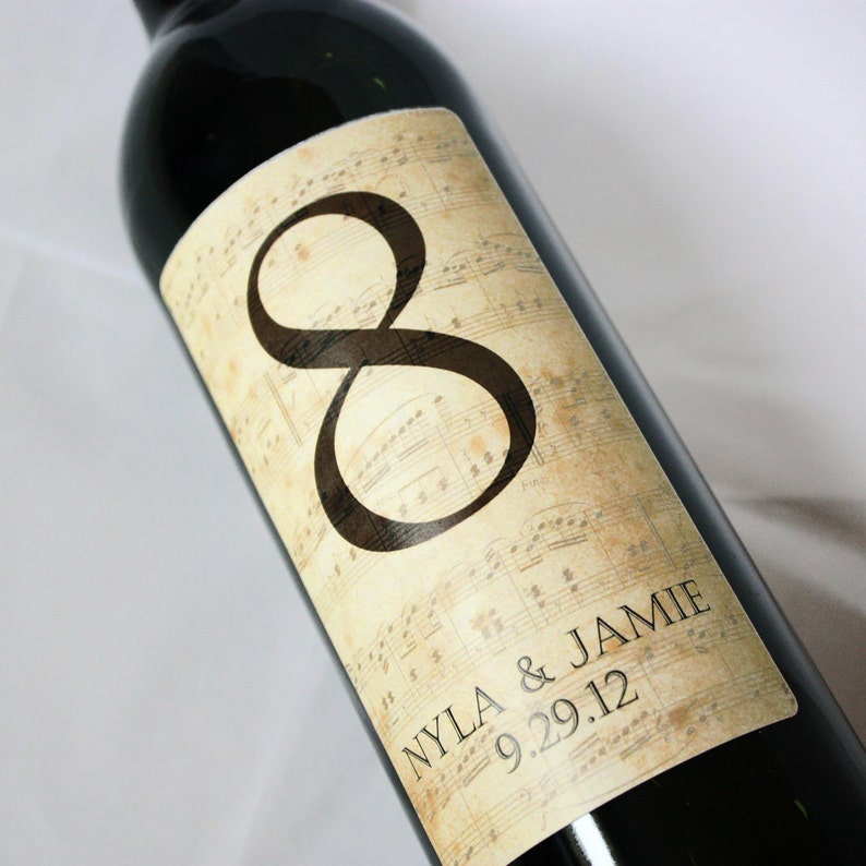 Table Number Wine Label....vintage Brown Music Notes - Etsy