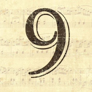 Personalized Table Number Wine Labels ...vintage Brown Music Notes - Etsy