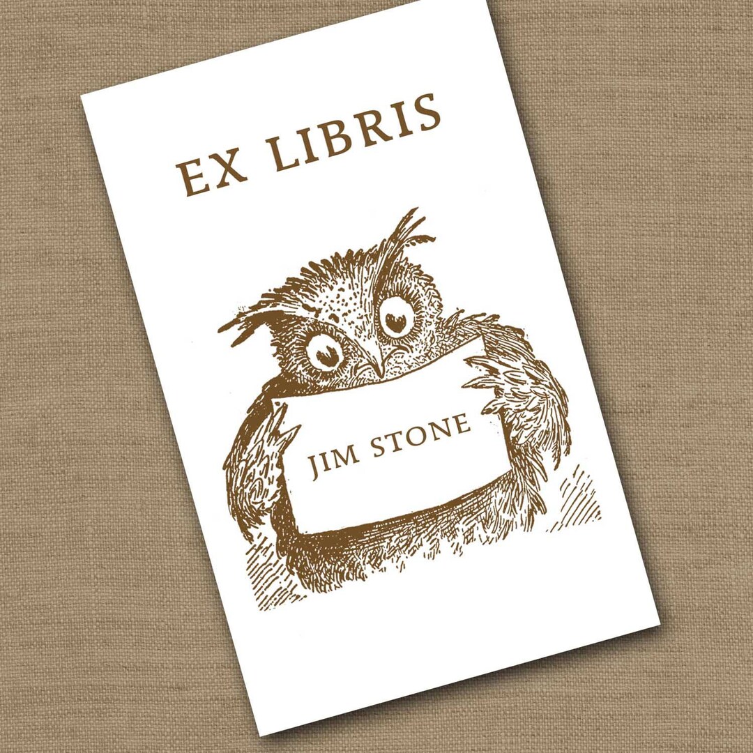 Personalized Bookplates....24qty...choose Your Color... OWL - Etsy