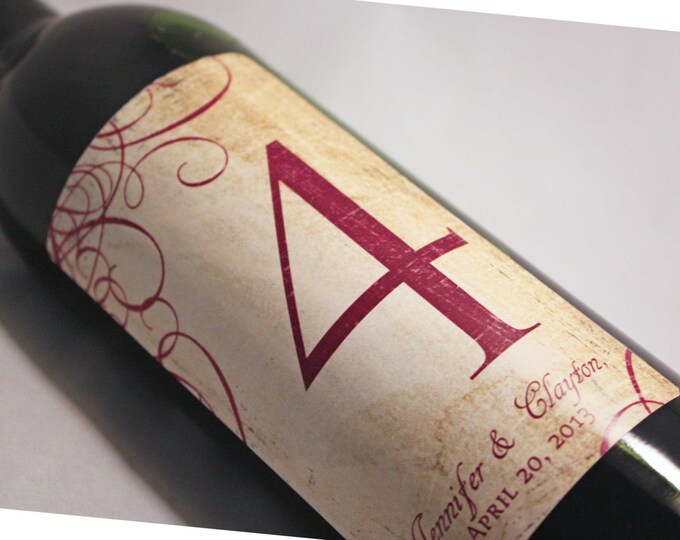 Table Number Wine Label..... Citron Vintage Brown - Etsy
