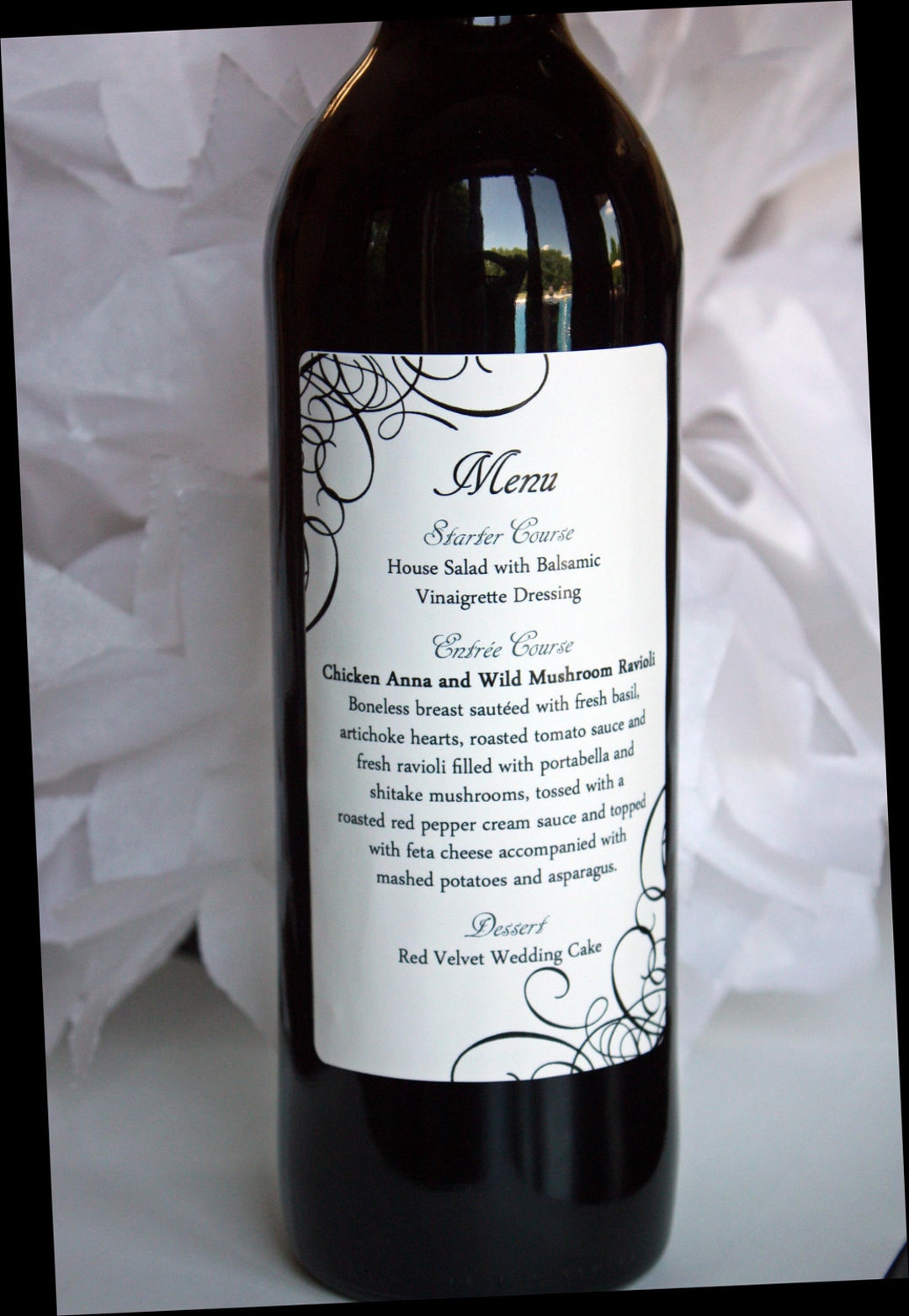 Menu Wine Label ....choose Your Own Colors, Design and Text - Etsy