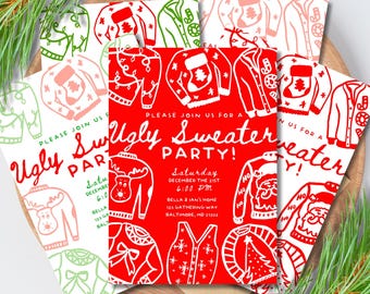 Hand Drawn Girlsmas Girly Ladies Friendsmas Xmas Christmas Dinner Party ...