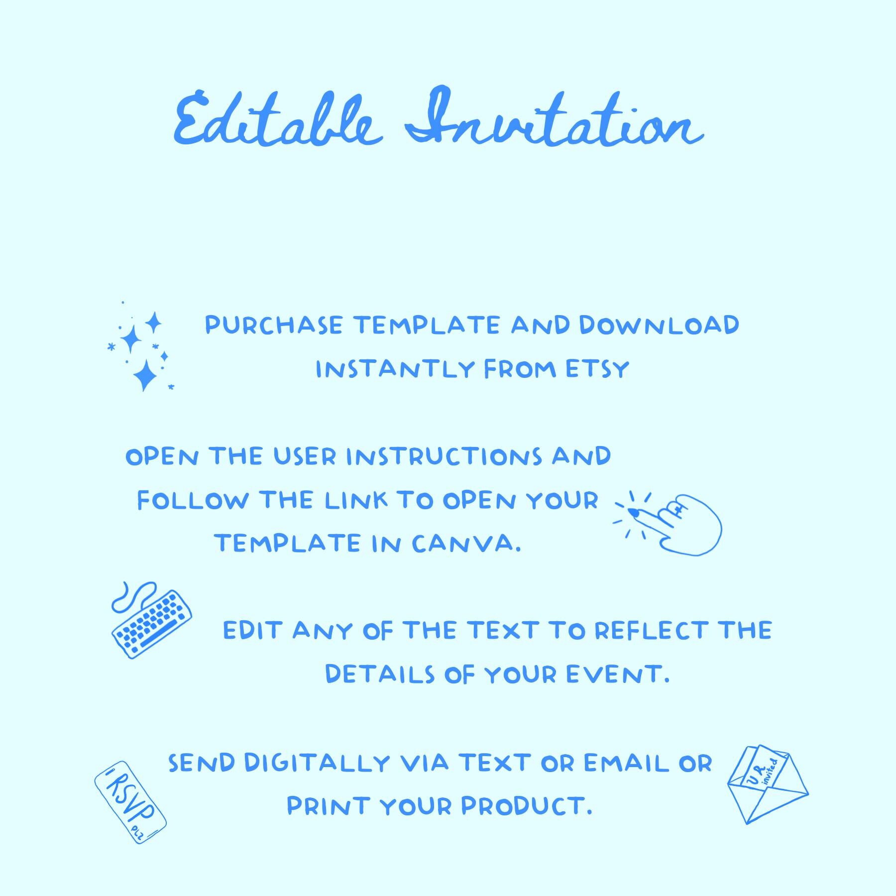 Editable Dinner Party Invite Template and Bonus Menu Template Canva ...