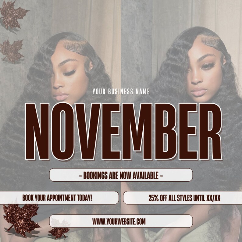 November Booking Flyer DIY Template, Customizable November Themed Flyer ...