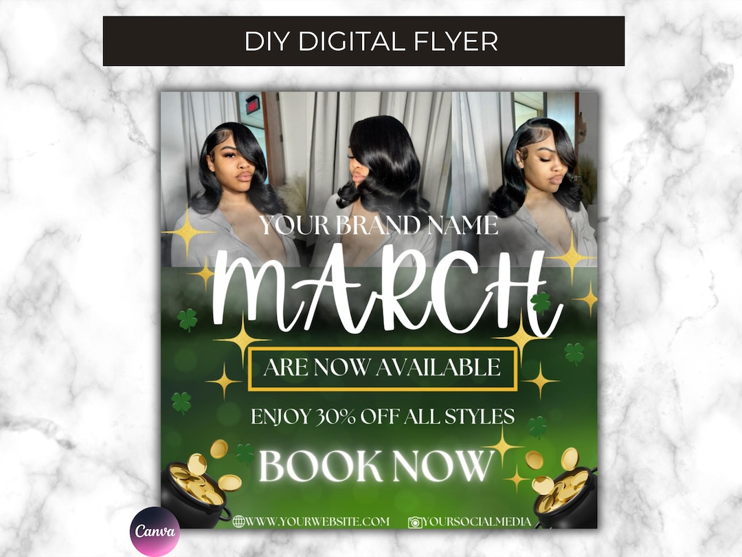 DIY March Booking Flyer, St.patricks Day Booking Flyer, Holiday Deals ...