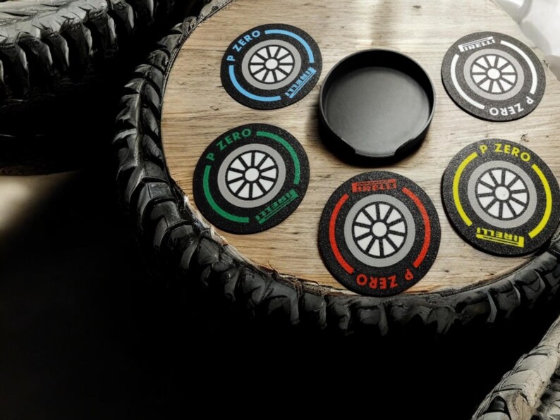Formula One Coaster Set With Base - Etsy