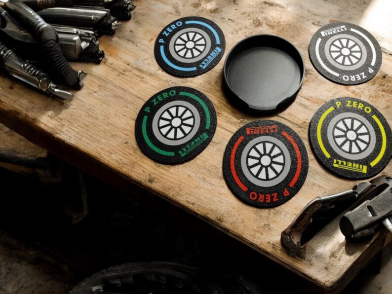 Formula One Coaster Set With Base - Etsy