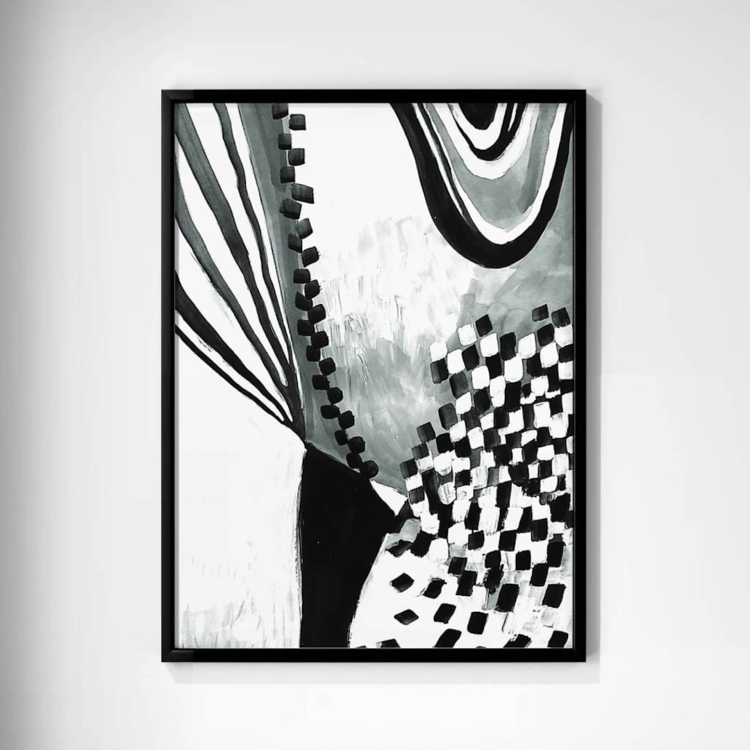 Chaos : Handmade Art Piece in Digital File, Monochrome Color, Easy for ...
