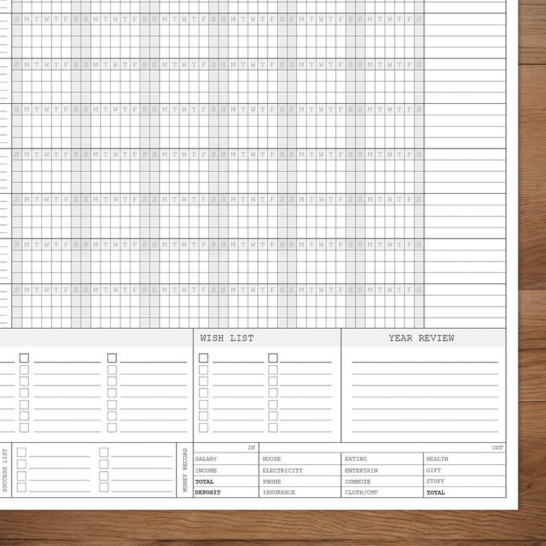 Yearly Schedule A4 Format , Separate in to Monthly. Record Your Self ...