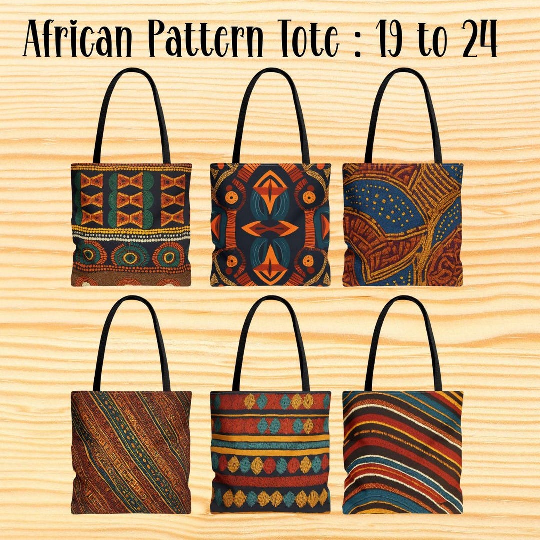 African Pattern Tote Bag, Unique African Print, Traditional Ethnic ...