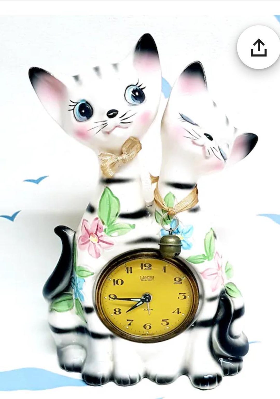 Landex 1960s Ceramic Kitty Clock, Mid Century Kitsch Cat Decor - Etsy